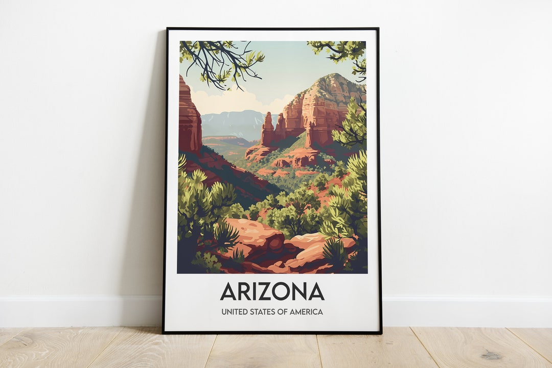 Arizona Poster Arizona Travel Poster Tourism Poster United States ...