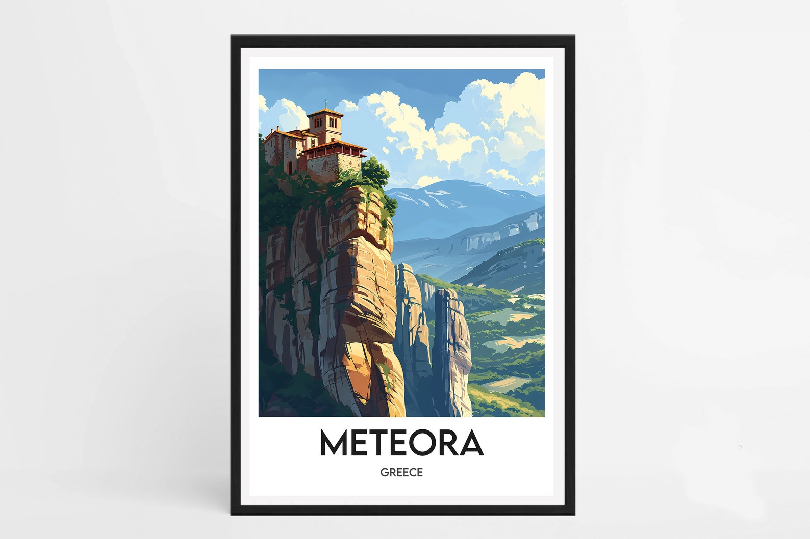 Meteora Poster Meteora Travel Poster Interior Decoration Meteora Greece ...