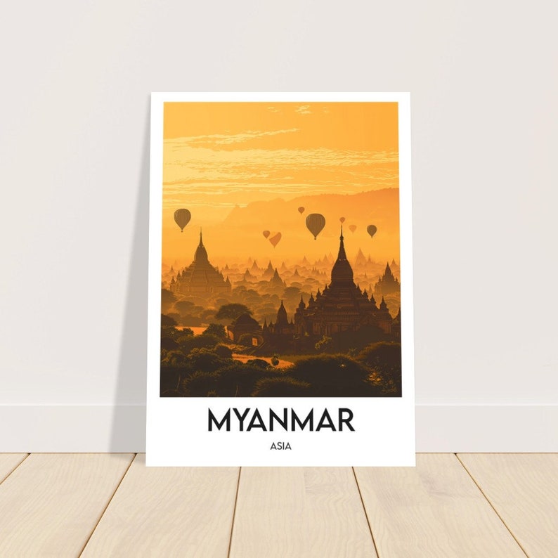 Myanmar Poster Myanmar Travel Poster Interior Decoration Myanmar Asia ...