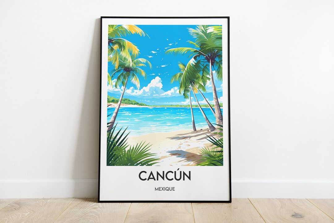 Cancun Poster - Travel Poster - Mexico Poster - Etsy