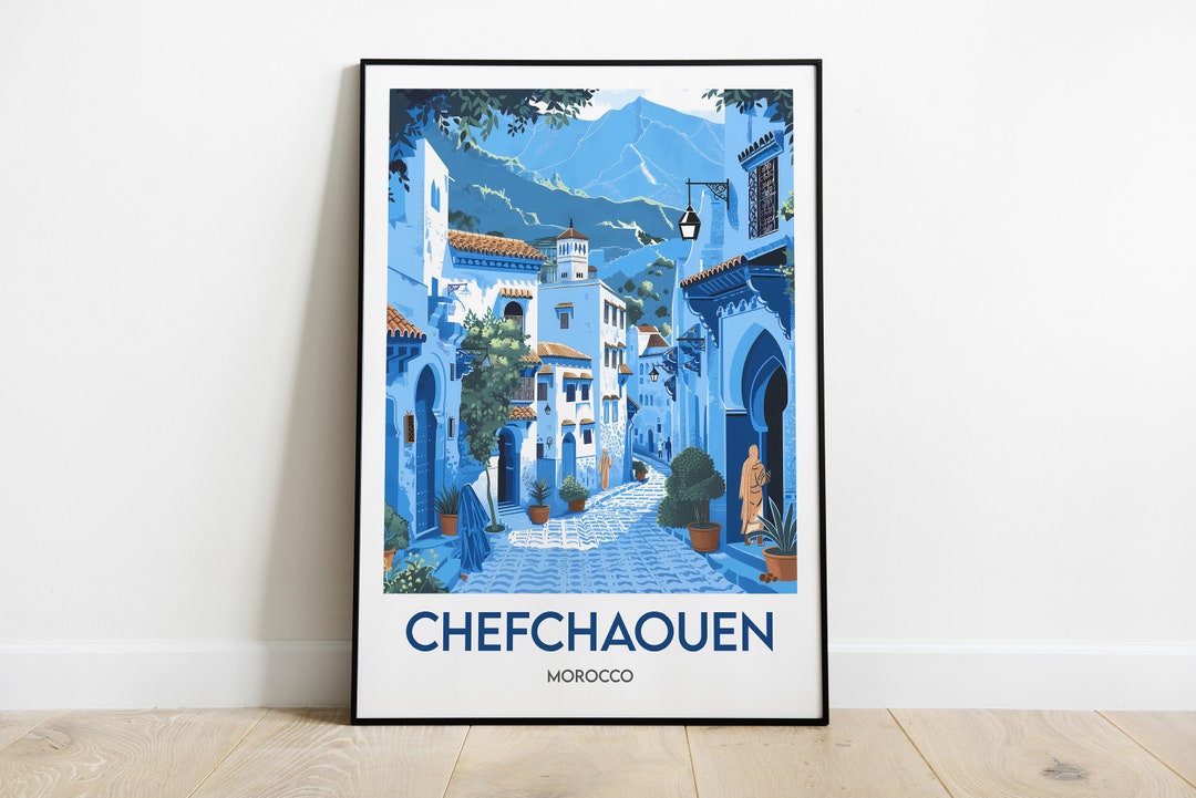 Chefchaouen Poster Art Print, Morocco Print, Morocco Wall Art - Etsy