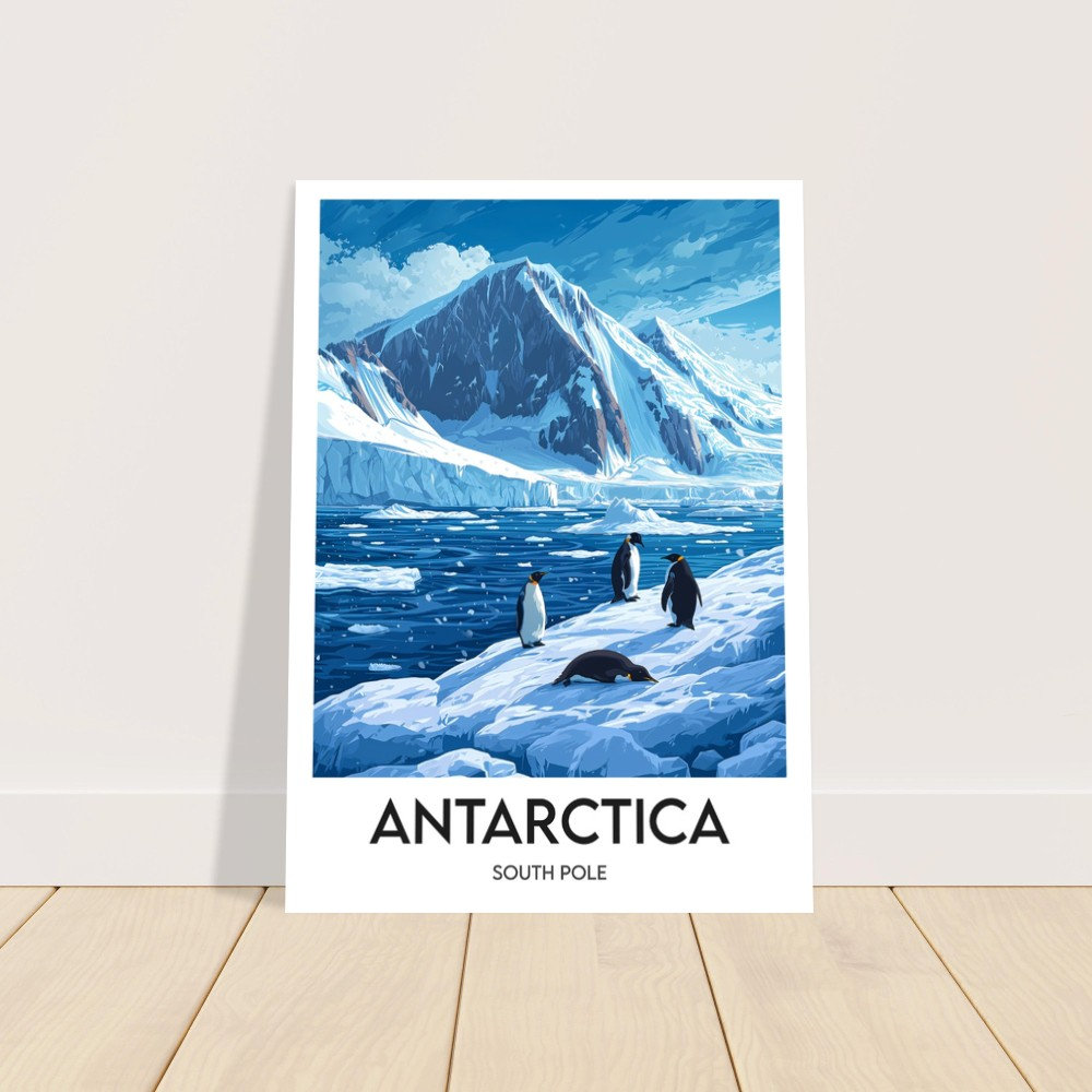 Antarctica Poster Antarctica Travel Poster Interior Decoration ...
