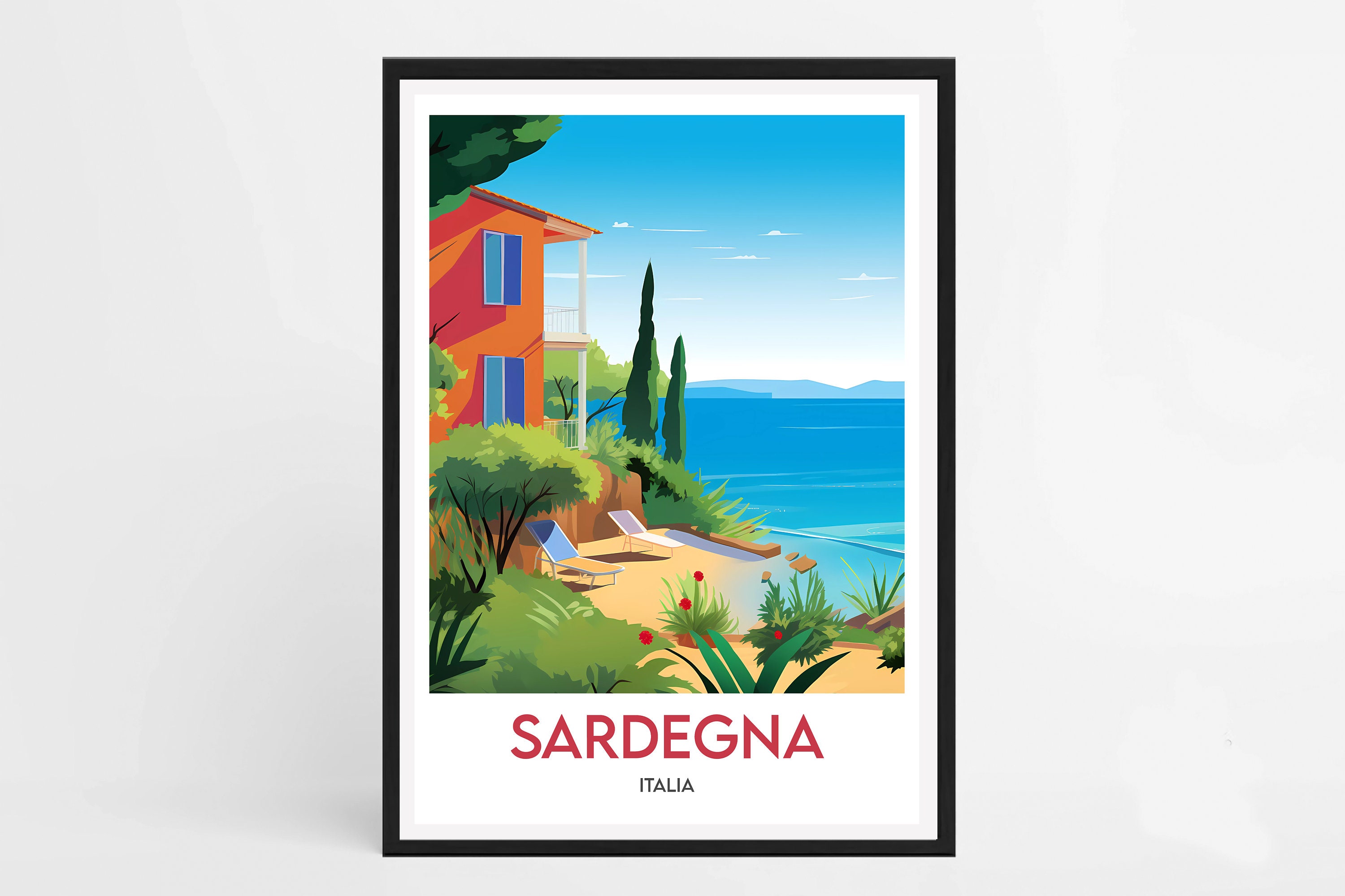 SARDINIA POSTER Minimalist Travel Poster Home Decor Sardinia Poster ...