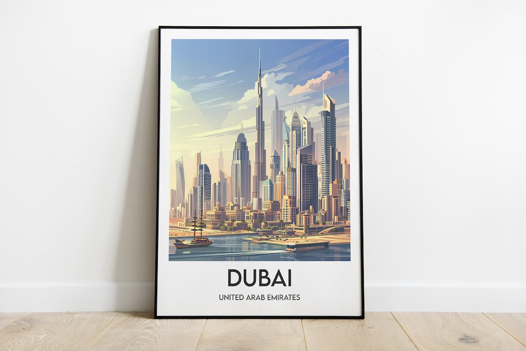 Dubai | Emirates City | United Arab Emirates Poster | Illustration ...