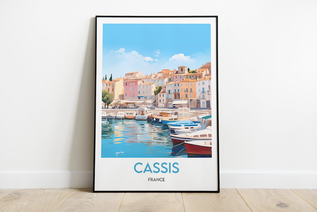Cassis Poster Minimalist Illustration of Cassis France Travel Poster ...