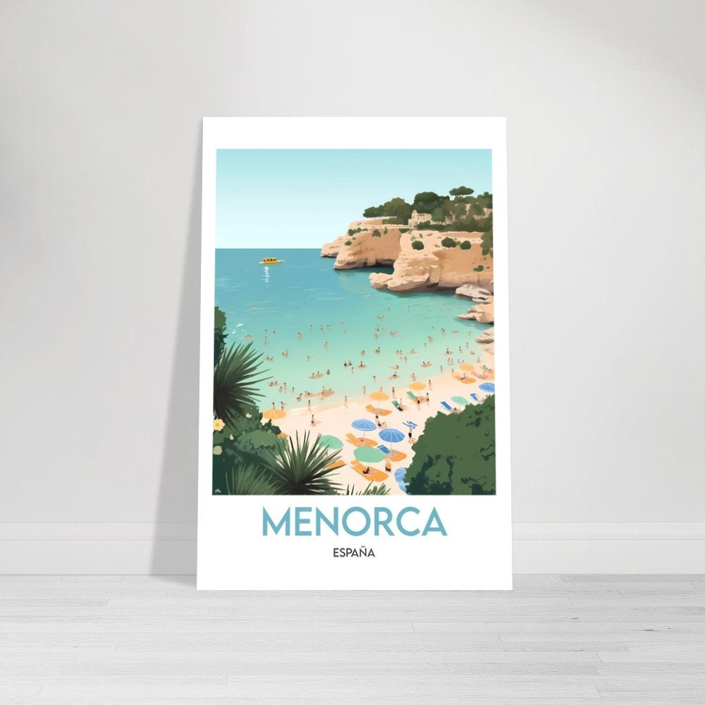 MINORCA BEACH POSTER Minimalist Travel Poster Home Decor - Etsy UK