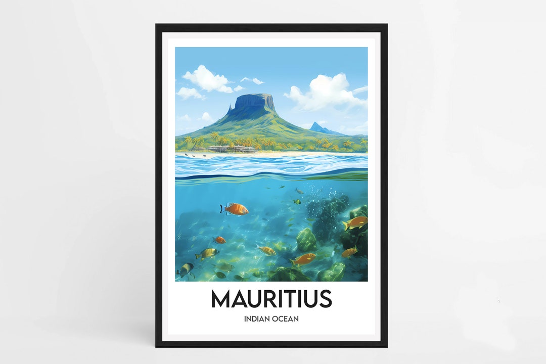 MAURITIUS ISLAND POSTER Minimalist Travel Poster Interior Decoration ...