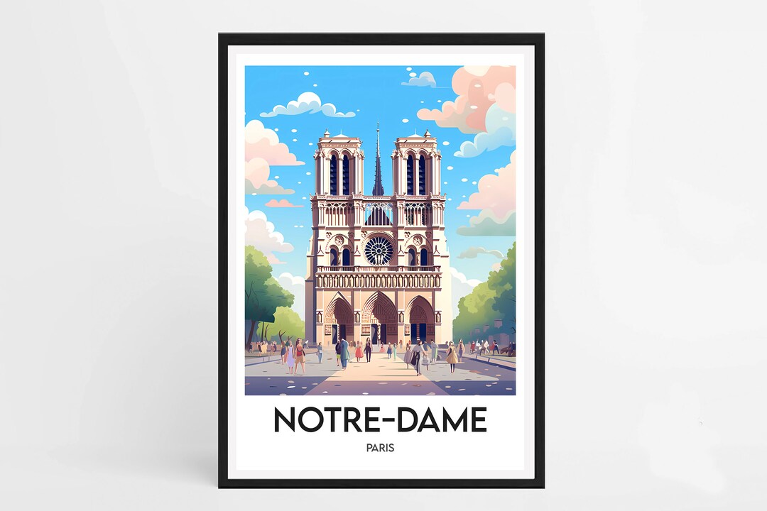 Notre-dame Framed Poster | Notre-dame Frame | Notre-dame Illustration ...