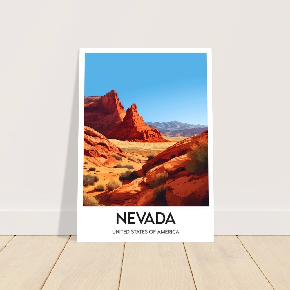 Nevada Poster Nevada Travel Poster Tourism Poster Interior Decoration ...