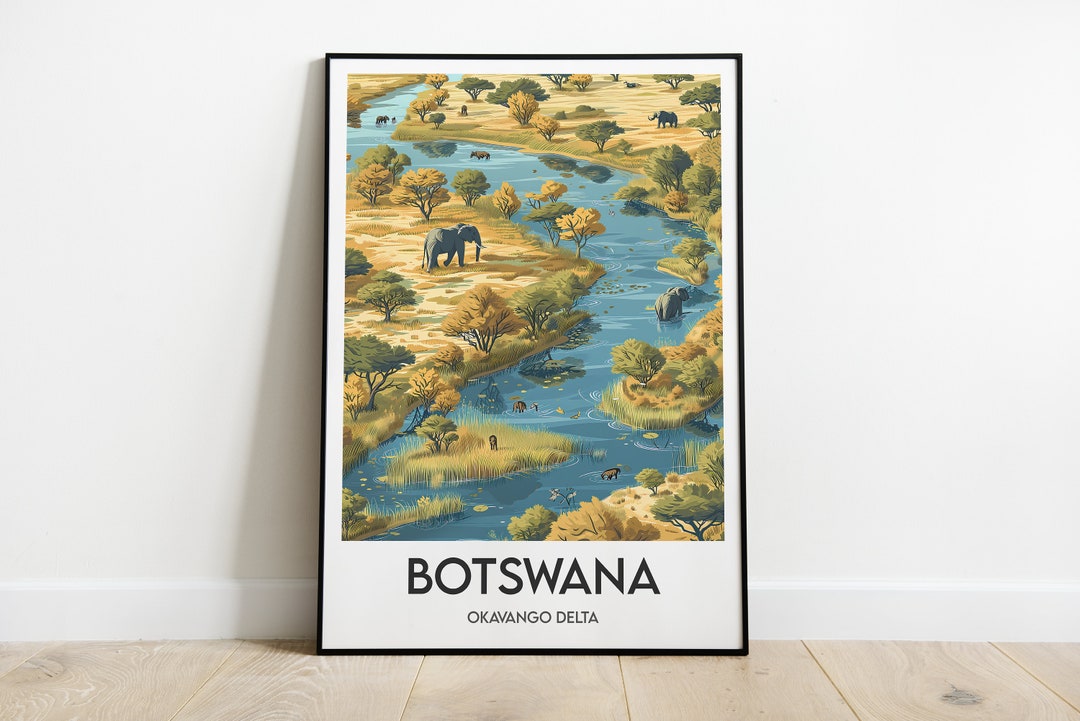 Botswana Poster - Okavango Delta Poster - Etsy