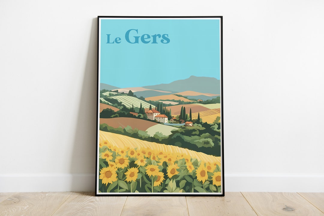 The Gers Poster French Region Southwest Drawing - Etsy