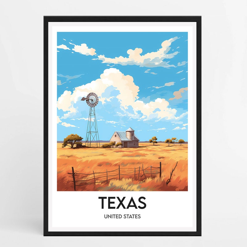 Texas Poster - Etsy