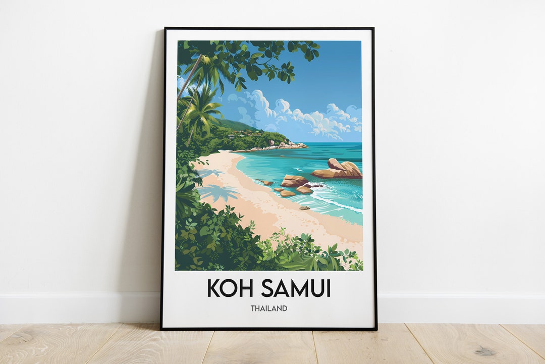 Koh Samui Poster - Koh Samui Print - Travel Poster - Frame Koh Samui - Etsy