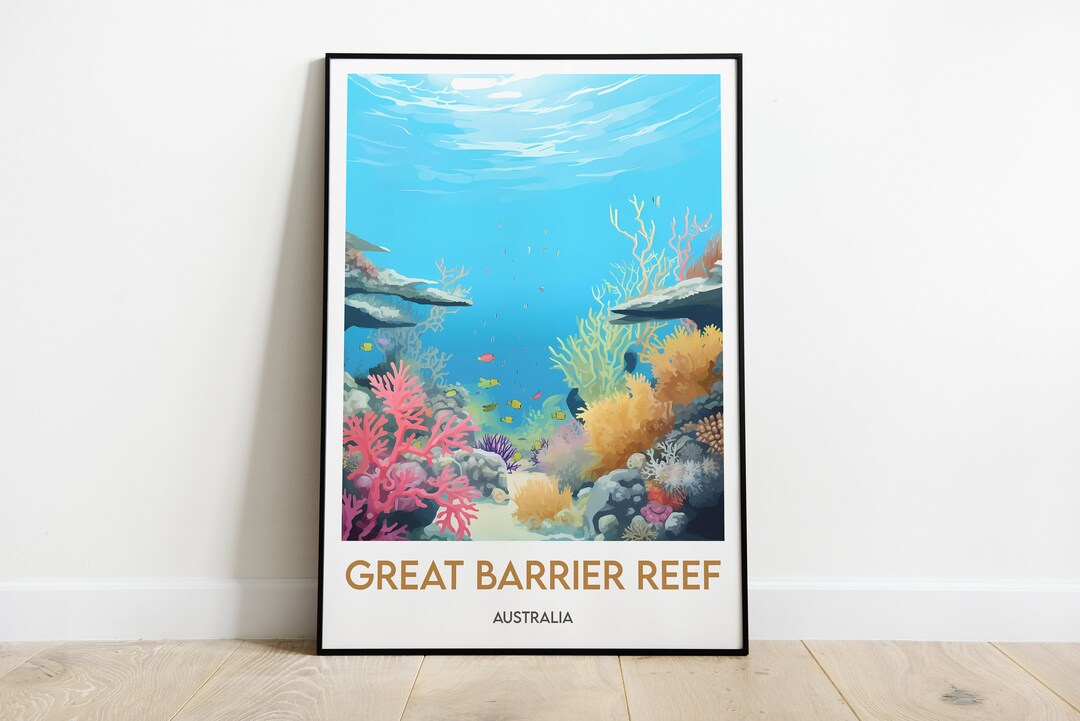 Coral Reef Poster Australia Travel Poster Interior Decoration Australia ...