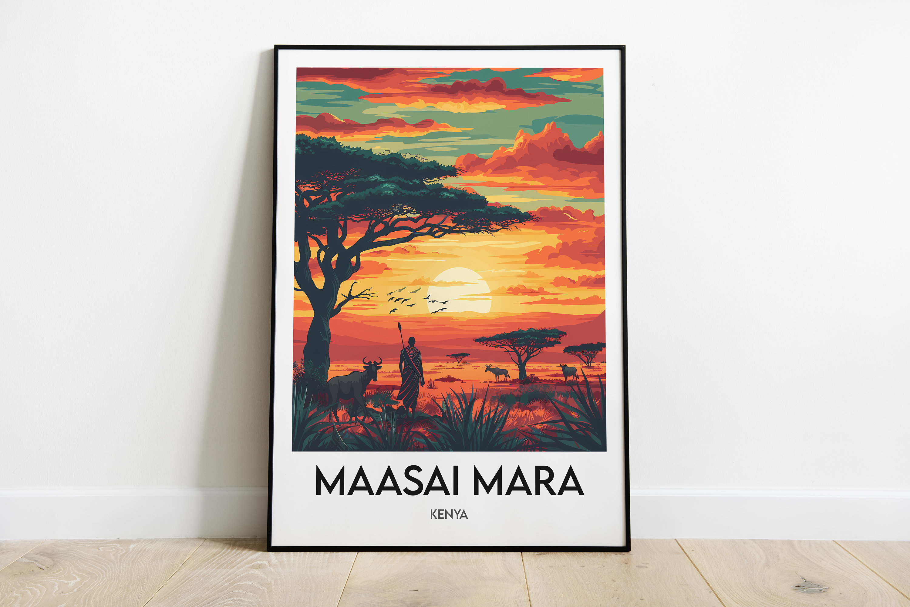 Maasai Mara Poster Kenya Print Maasai Mara Frame Kenya Frame - Etsy