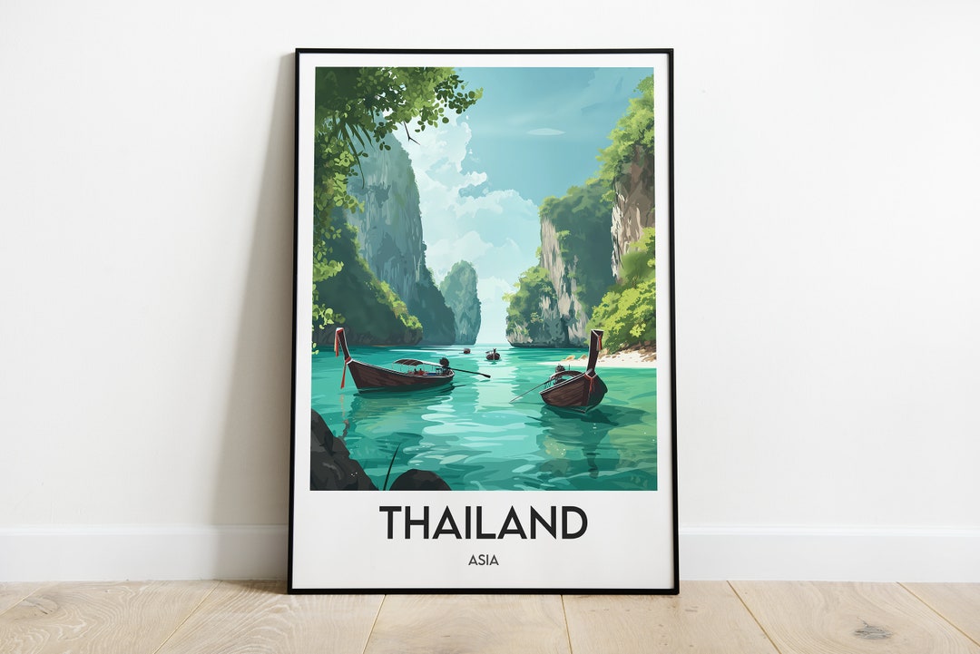 Thailand Poster Wall Art, Digital Travel Print - Etsy