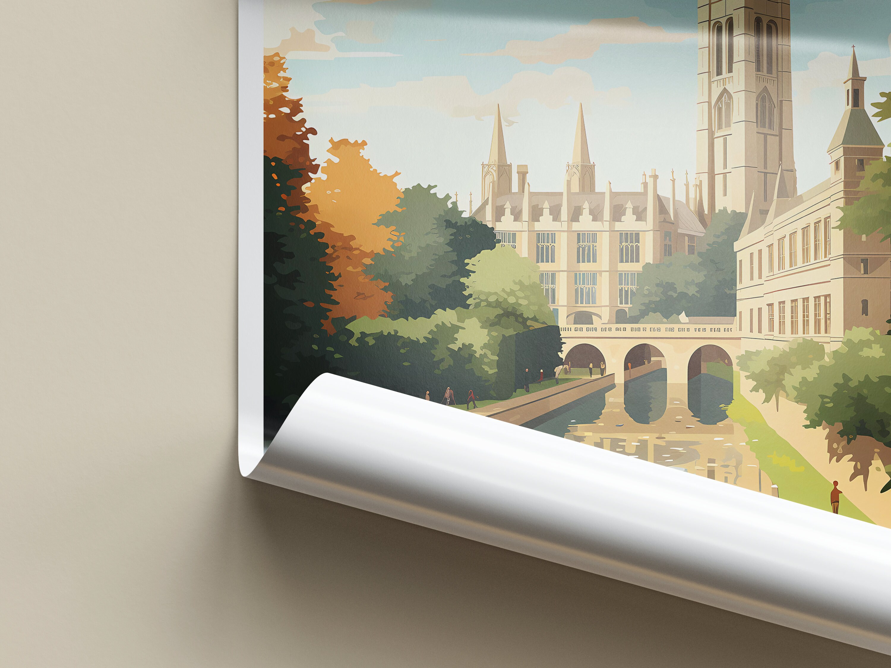 Retro Cambridge Poster - Travel and Exploration Atmosphere - Etsy