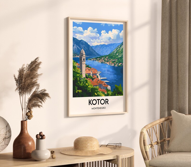 Kotor Poster - Montenegro Print - Illustration - Travel Poster - Etsy