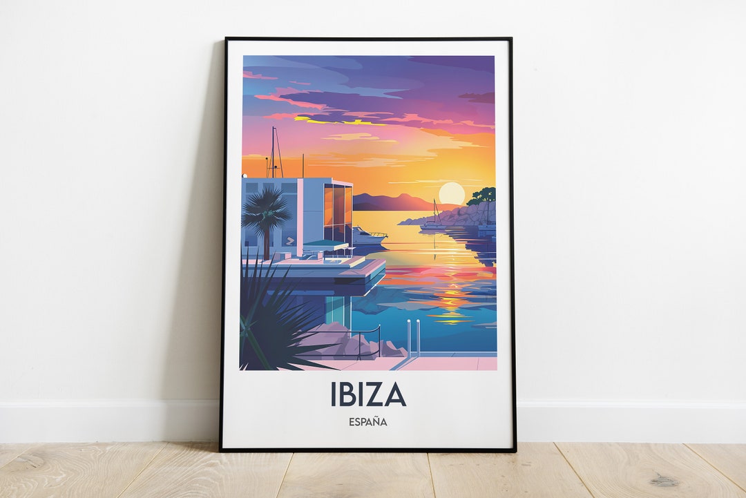 Ibiza Poster - Ibiza Wall Art - Illustration Ibiza - Etsy