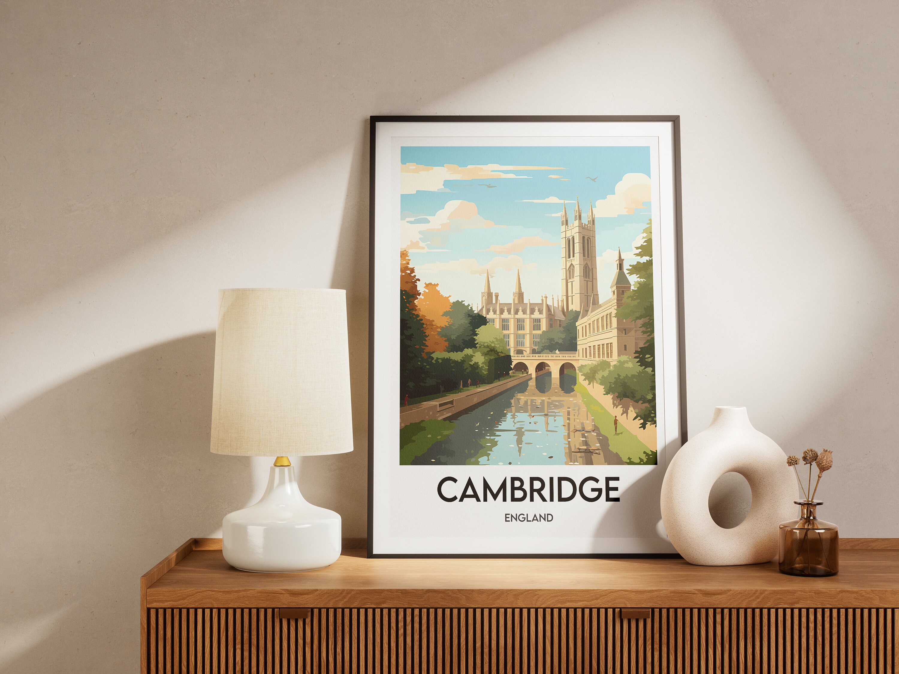 Cambridge Poster, Travel Poster - Etsy