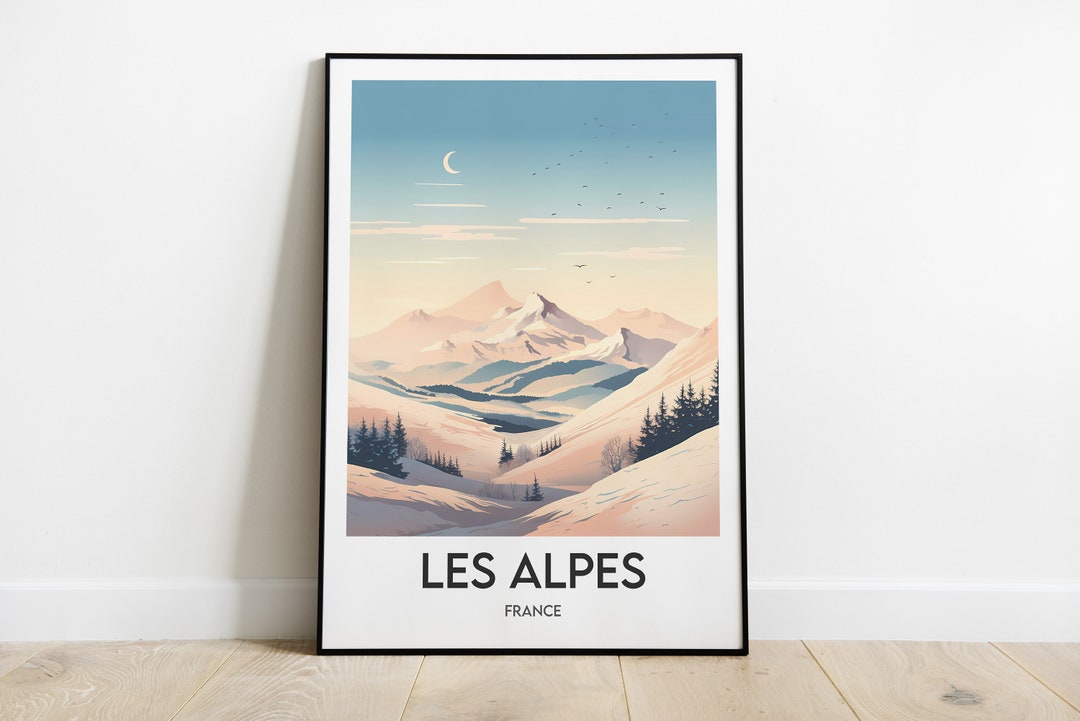 The Alps | Poster Print | Mountains | Travel Poster - Etsy