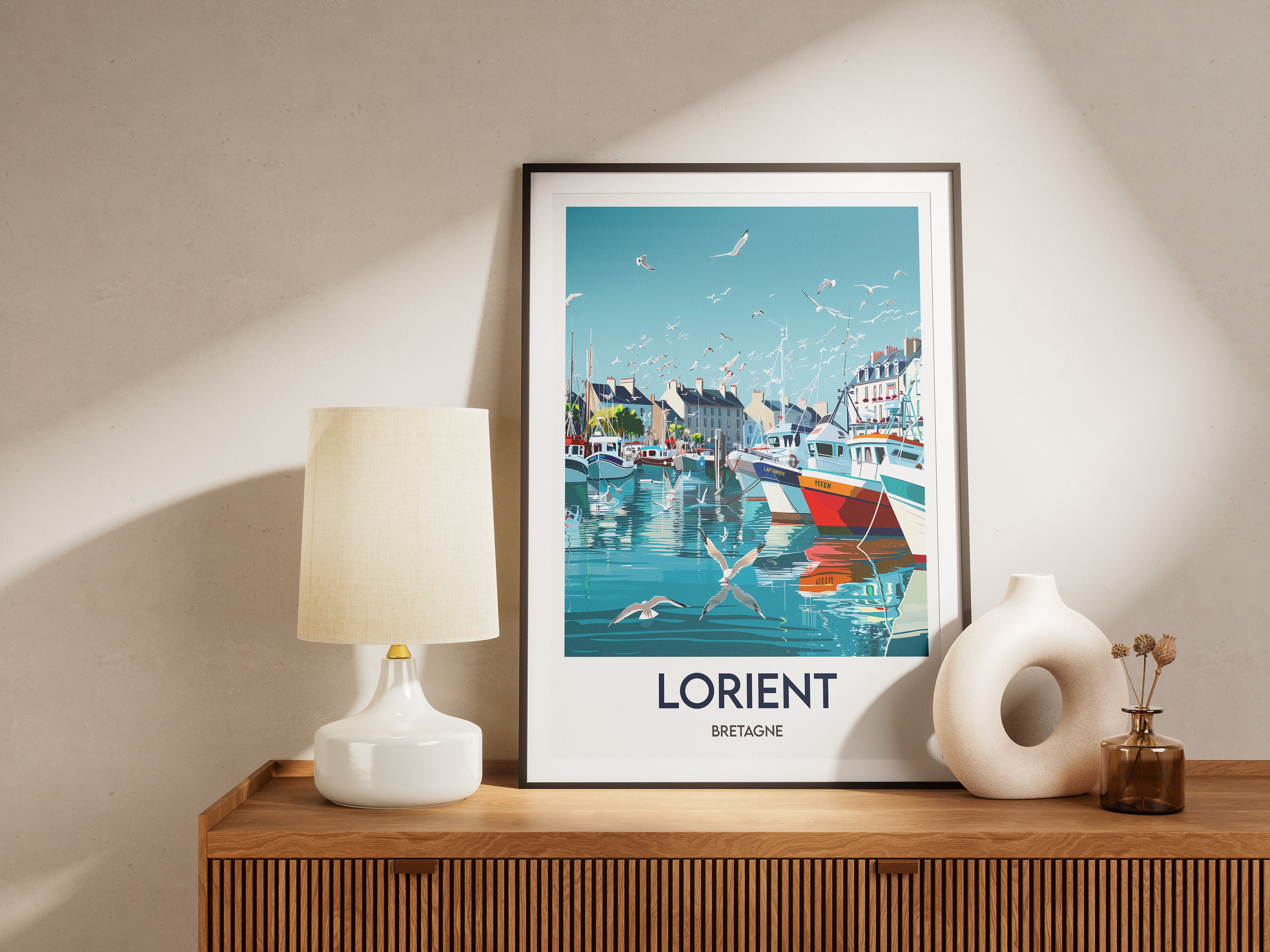 Lorient Brittany Illustrated Travel Poster Lorient Drawing Poster - Etsy