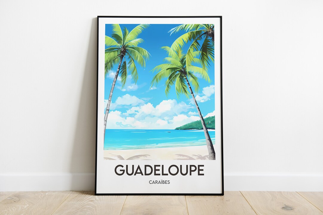 Guadeloupe, Karibik, Poster, Paradiesstrand - Etsy.de