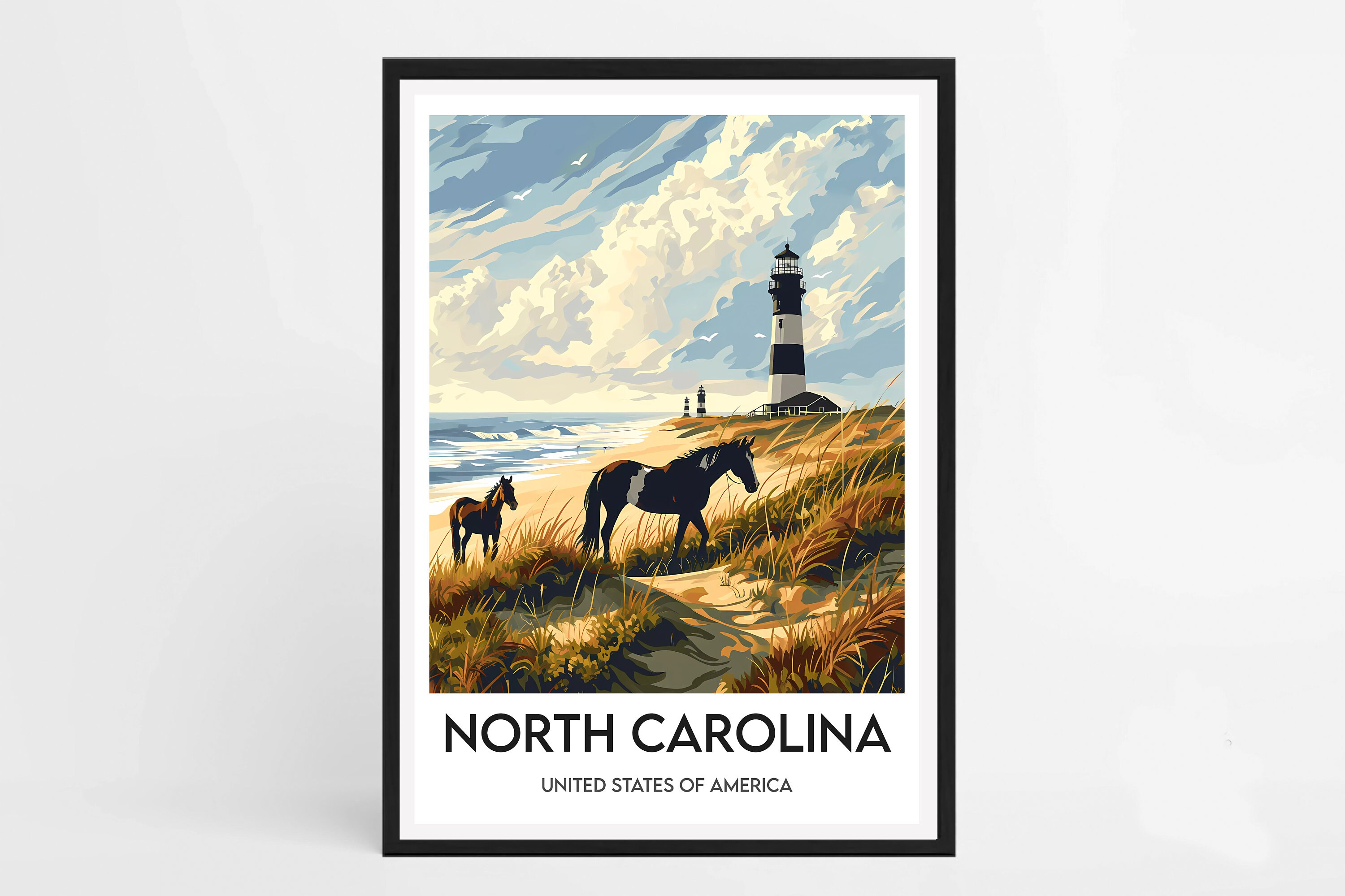 North Carolina Poster North Carolina Travel Poster Tourism Poster ...