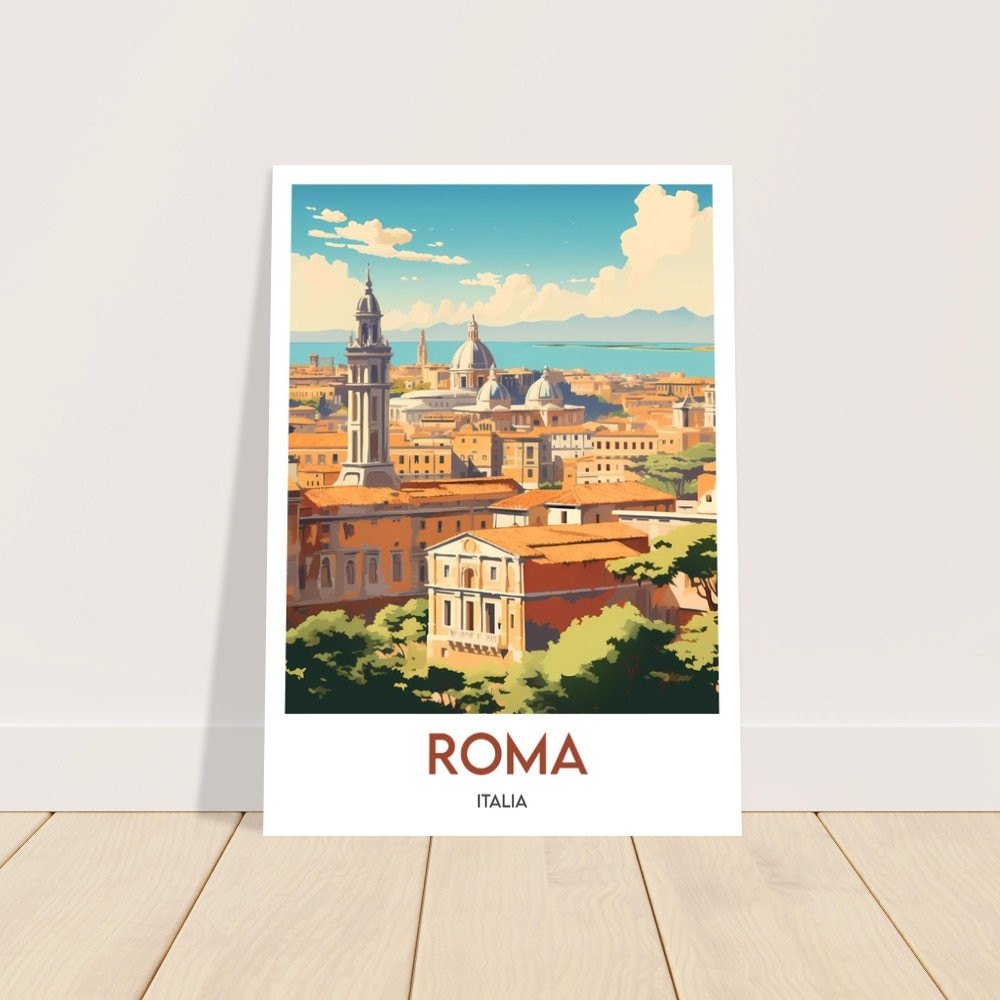 Rom-Plakat Minimalistische Illustration von Rom Italien-Reiseplakat ...