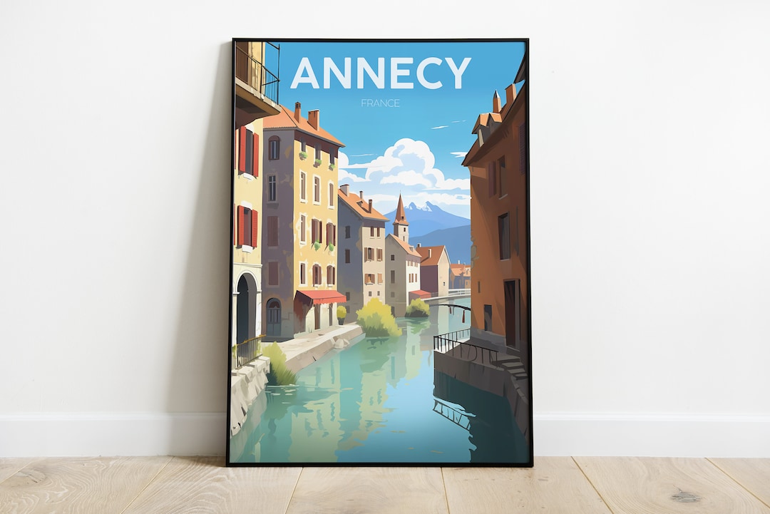 Minimalist Annecy Poster - Alpine City Wall Art - Home Wall Decor ...