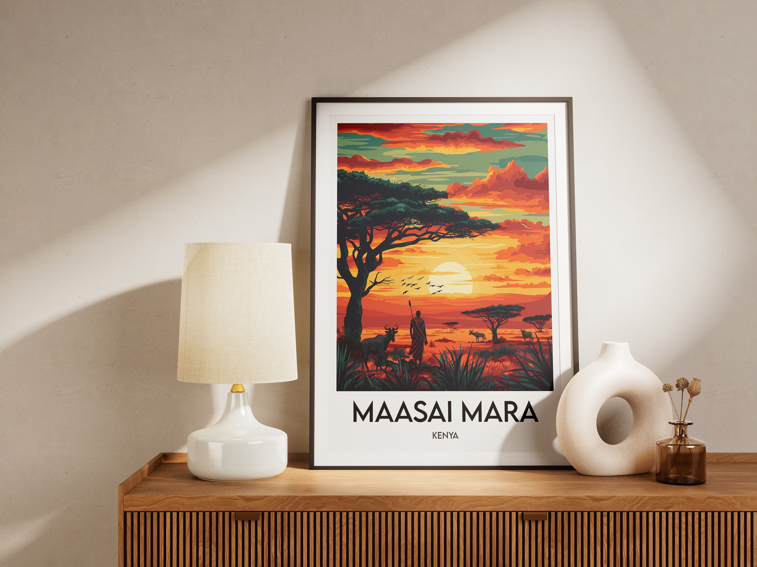 Maasai Mara Poster Kenya Print Maasai Mara Frame Kenya Frame - Etsy