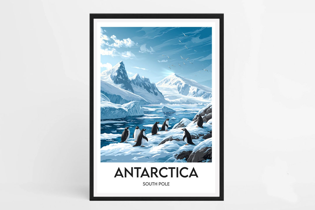 Antarctica Poster Antarctica Travel Poster Interior Decoration - Etsy