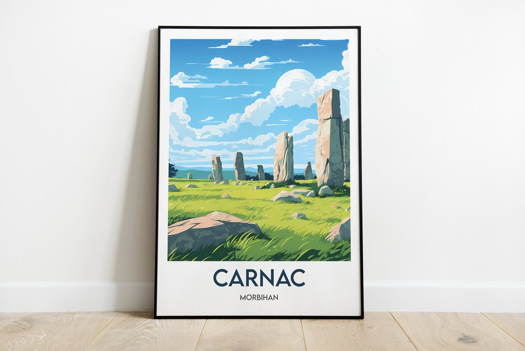 Carnac Poster - Minimalist Illustration of Carnac - France Travel ...