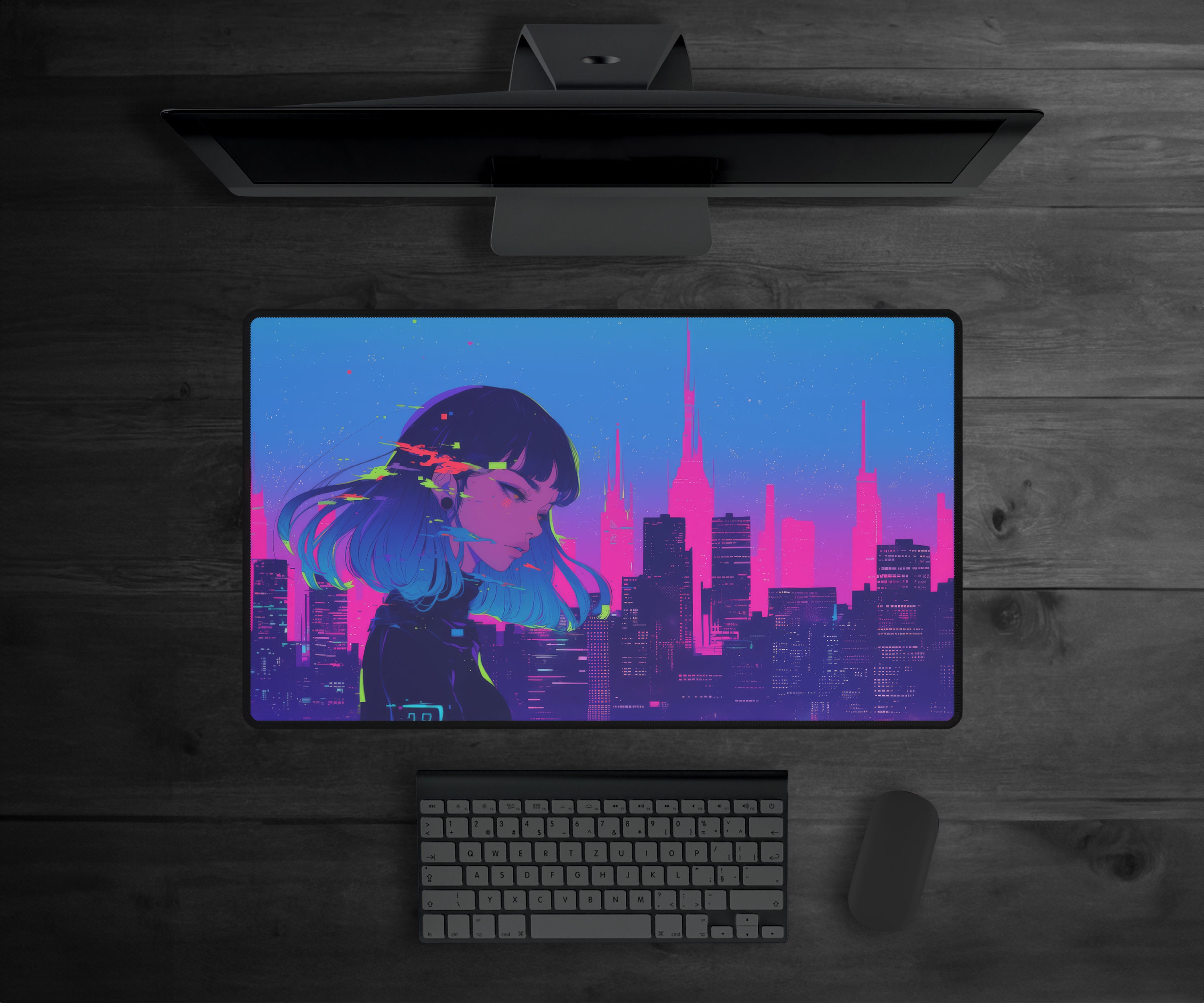 Vaporwave Desk Mat, Lofi Desk Mat, Lofi Vtuber Room Decor, Vaporwave ...