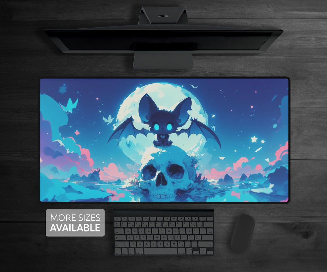 Bat Desk Mat, Goth Desk Mat, Skull Desk Mat, Creepy Kawaii Pastel Goth ...