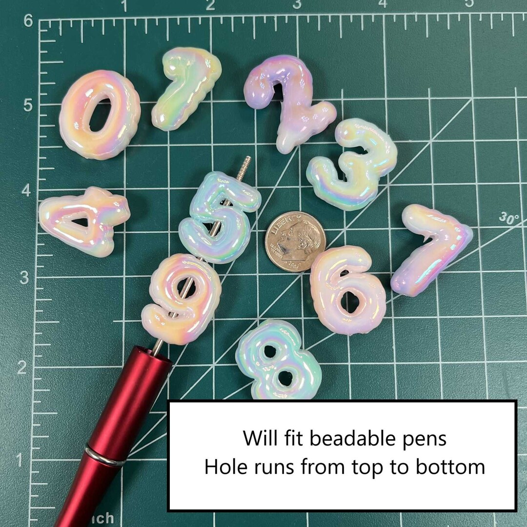 25mm Tall Chunky Pastel Number Beads Acrylic QTY: 10 Beads - Etsy