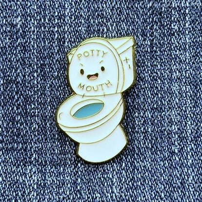 POTTY MOUTH Toilet Shaped Pin Lapel Badge Funny Pin for Clothes and ...