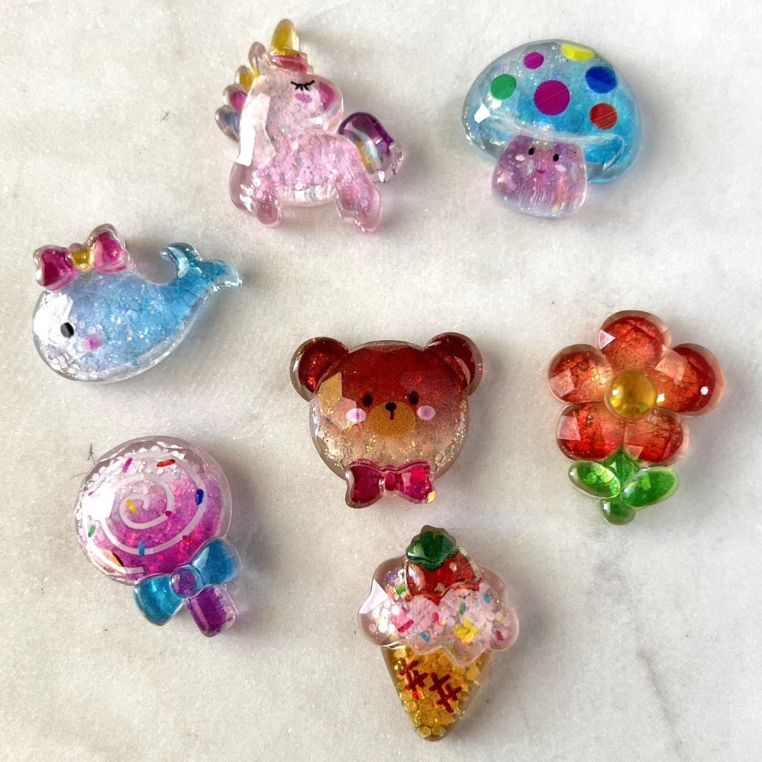 Sparkling Glitter Flat Back Charms Flatback Charms for DIY Craft Charm ...