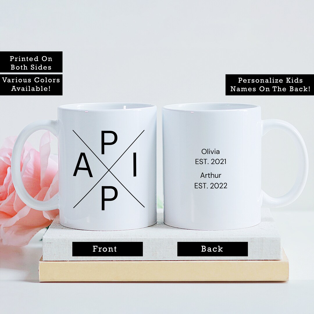 Custom Papi Mug With Child’s Name and Year of Birth Names of Children ...