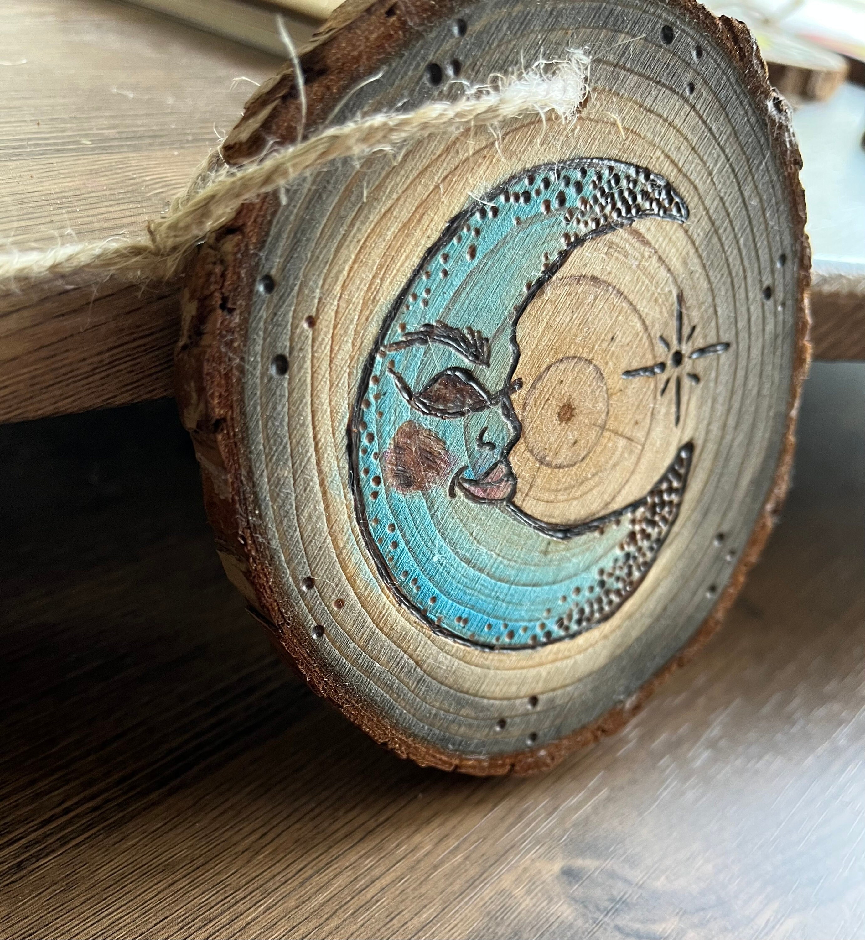 Woodburn Tarot Moon, Pyrography Art - Etsy