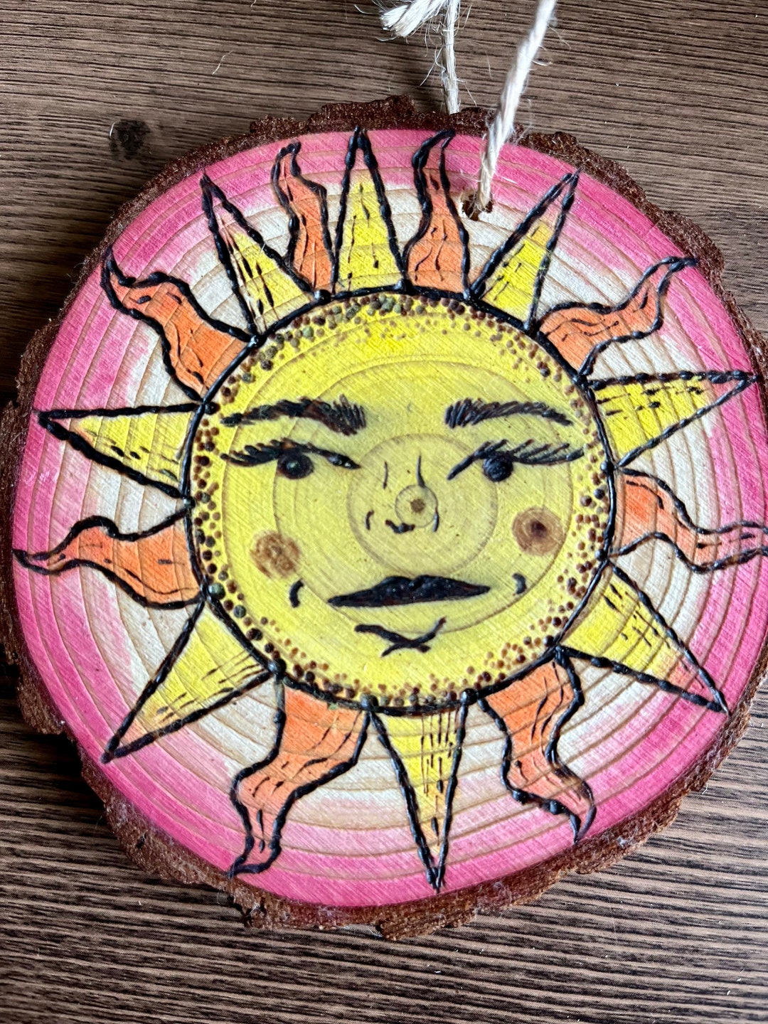 Woodburn Tarot Sun, Pyrography Art - Etsy