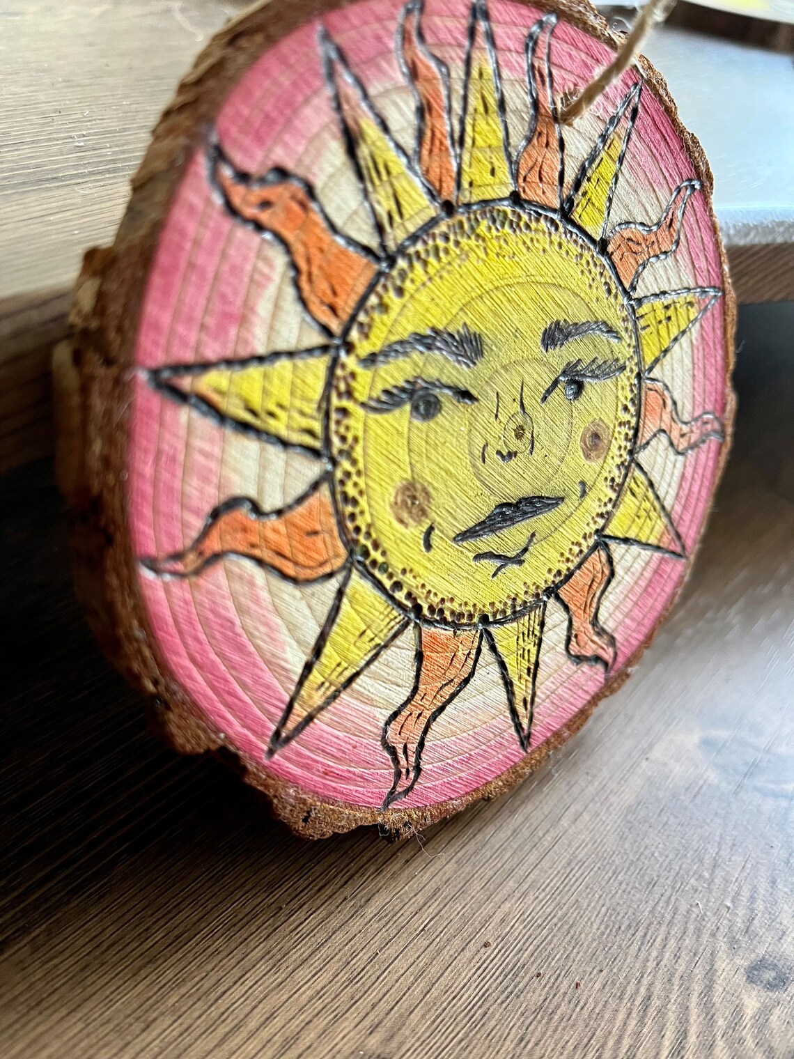 Woodburn Tarot Sun, Pyrography Art - Etsy