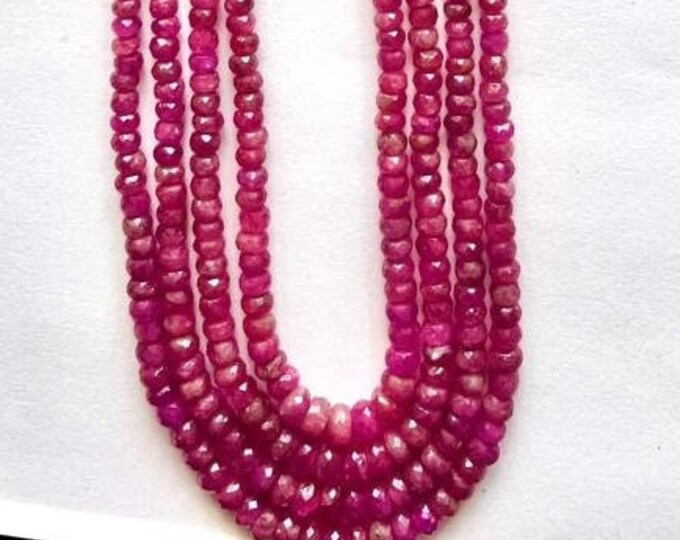 Very Rare Vintage Natural Burma Ruby Beads With Certificate. 4 Strands ...