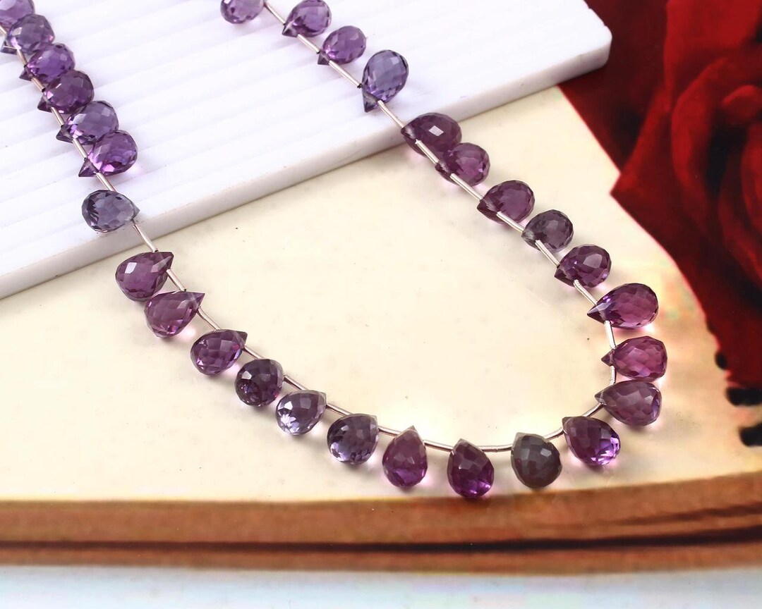 AAA++ Alexandrite Faceted Teardrops Color Changing Purple/violet, Bead ...