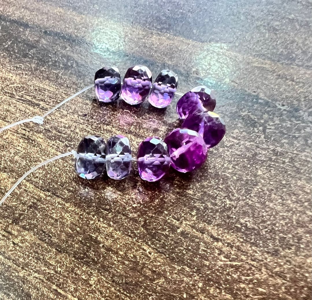AAA++ Alexandrite Purple/pink Color Changing Faceted Rondelle Beads for ...