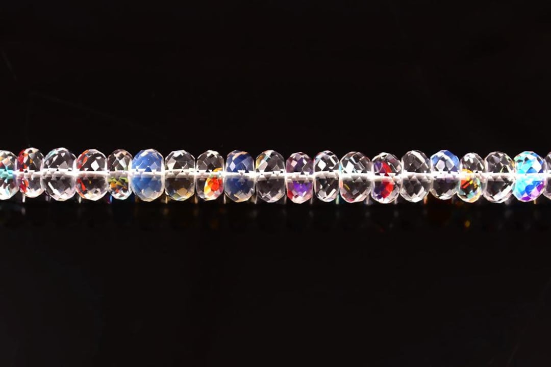 Rainbow Fire Multi-color Treated Natural Quartz Faceted Rondelle Beads ...