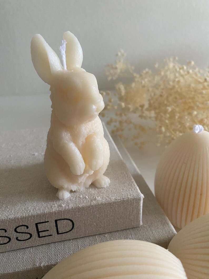 Rabbit Candle Bunny Candle Easter Candle Easter Decor Animal Candle Soy ...