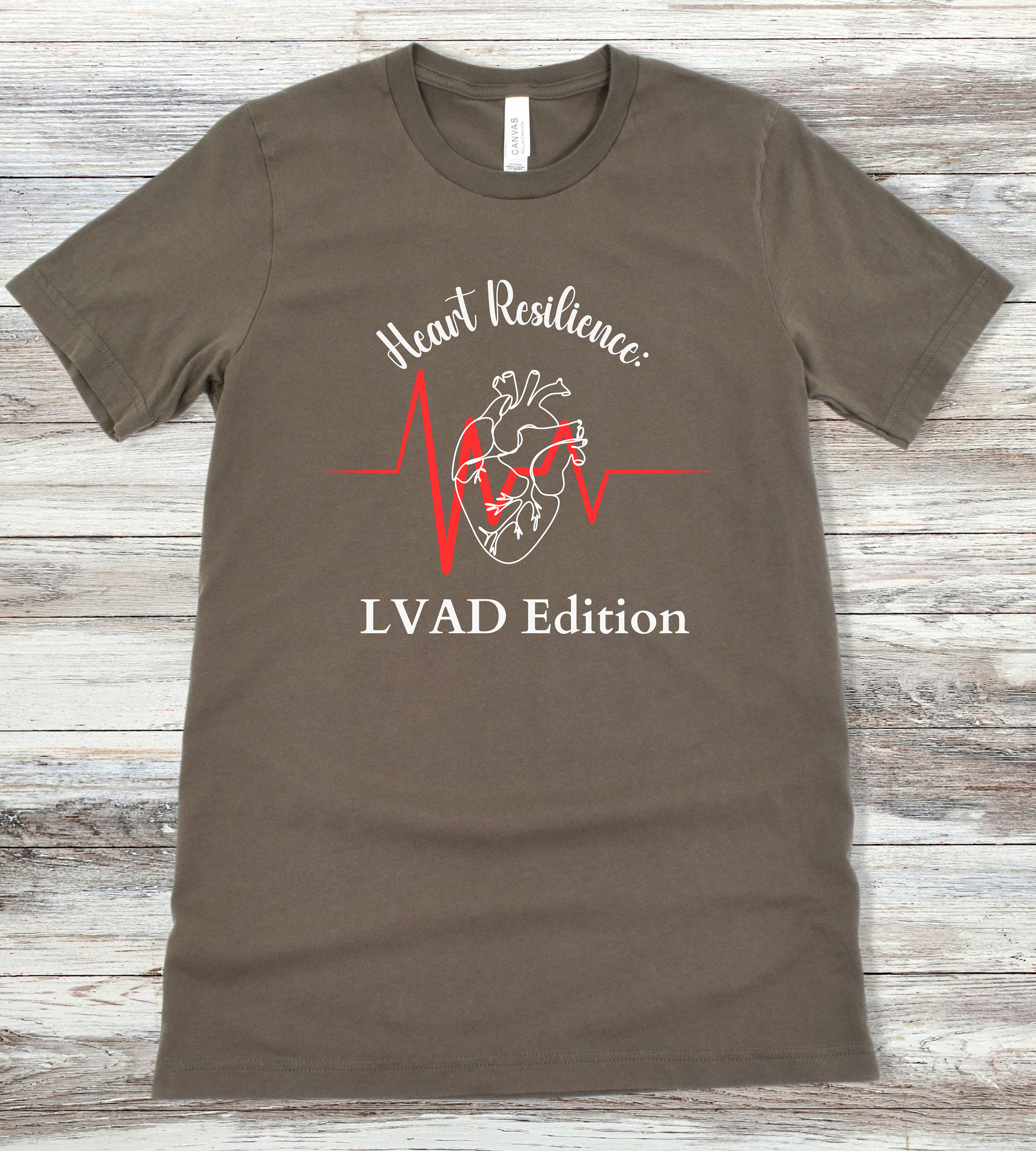 LVAD T-shirt for LVAD Recipients. Heart Pump, Tee, Unisex, Heart Beat ...