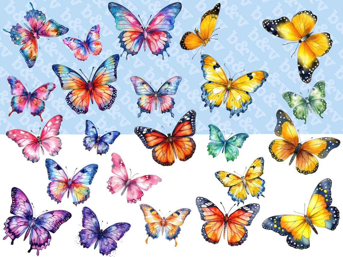 Watercolor Butterfly Cliparts Png - Png Butterfly Illustration Images ...