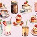 Watercolor Sweets and Coffee Clipart Set - Sweet Dessert Png Images for ...